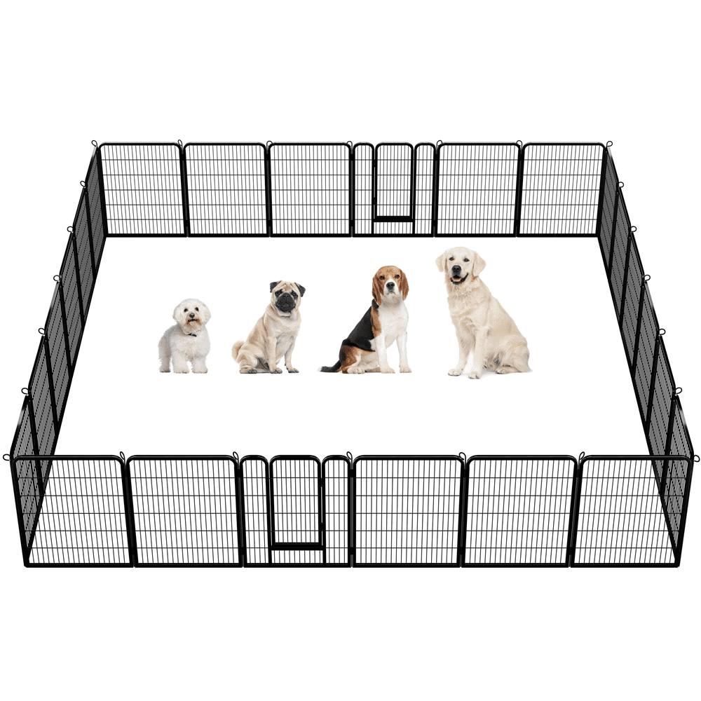Renwick 3pcs 8 Panels Metal Dog Playpen, Black - Walmart.com