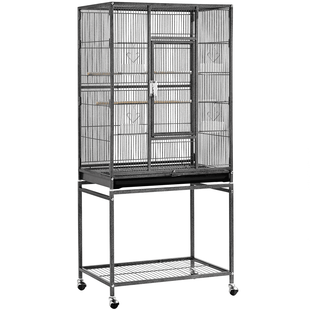 Renwick 54"H Large Rolling Metal Pet Cage for Birds or Small Animal ...