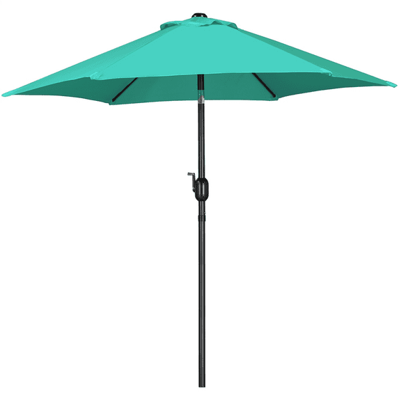 Renwick 7.5ft Patio Market Umbrella with 6 Ribs Push-button Canopy Tilt ...