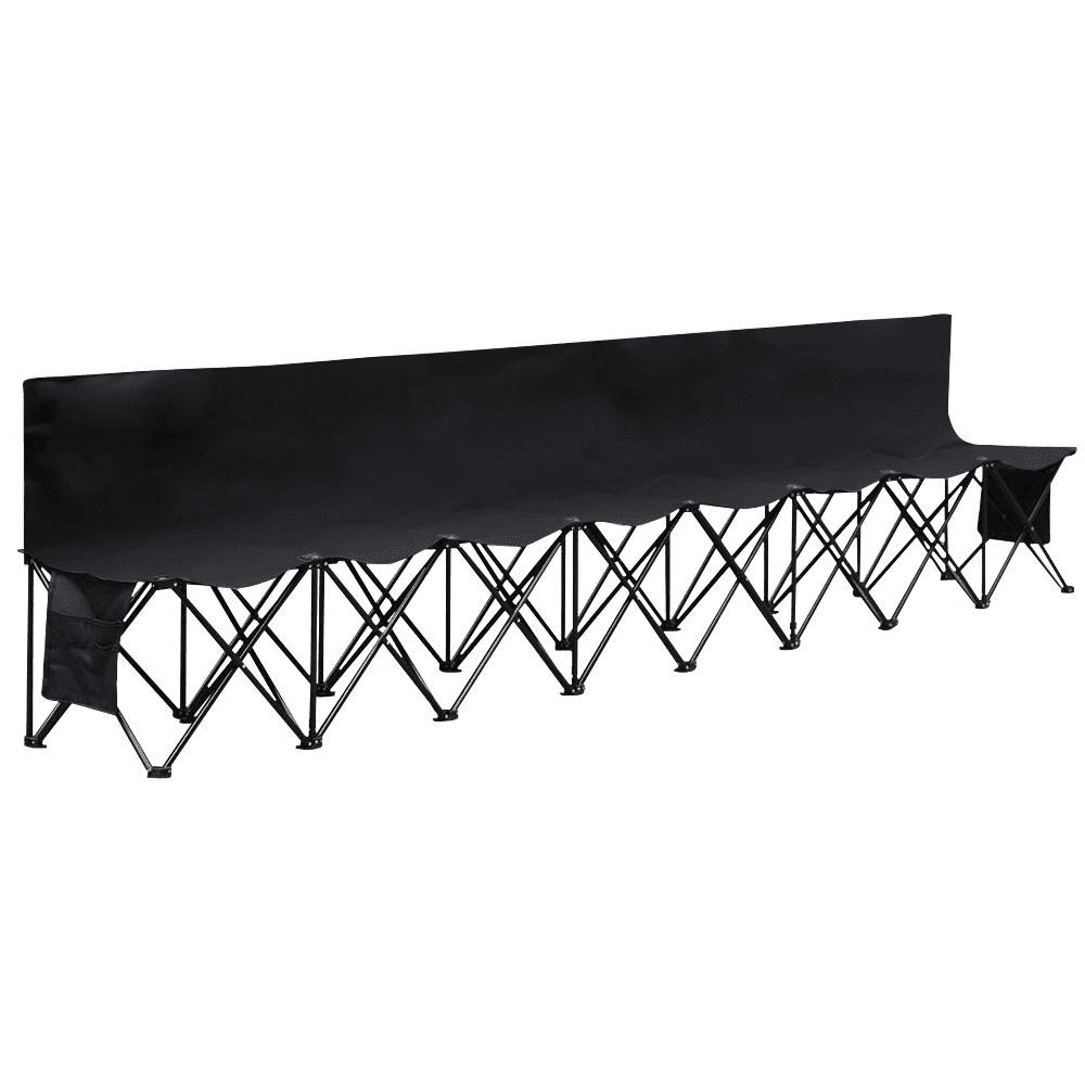 Renwick 8-Seat Folding Camping Bench with Backrest, Black - Walmart.com