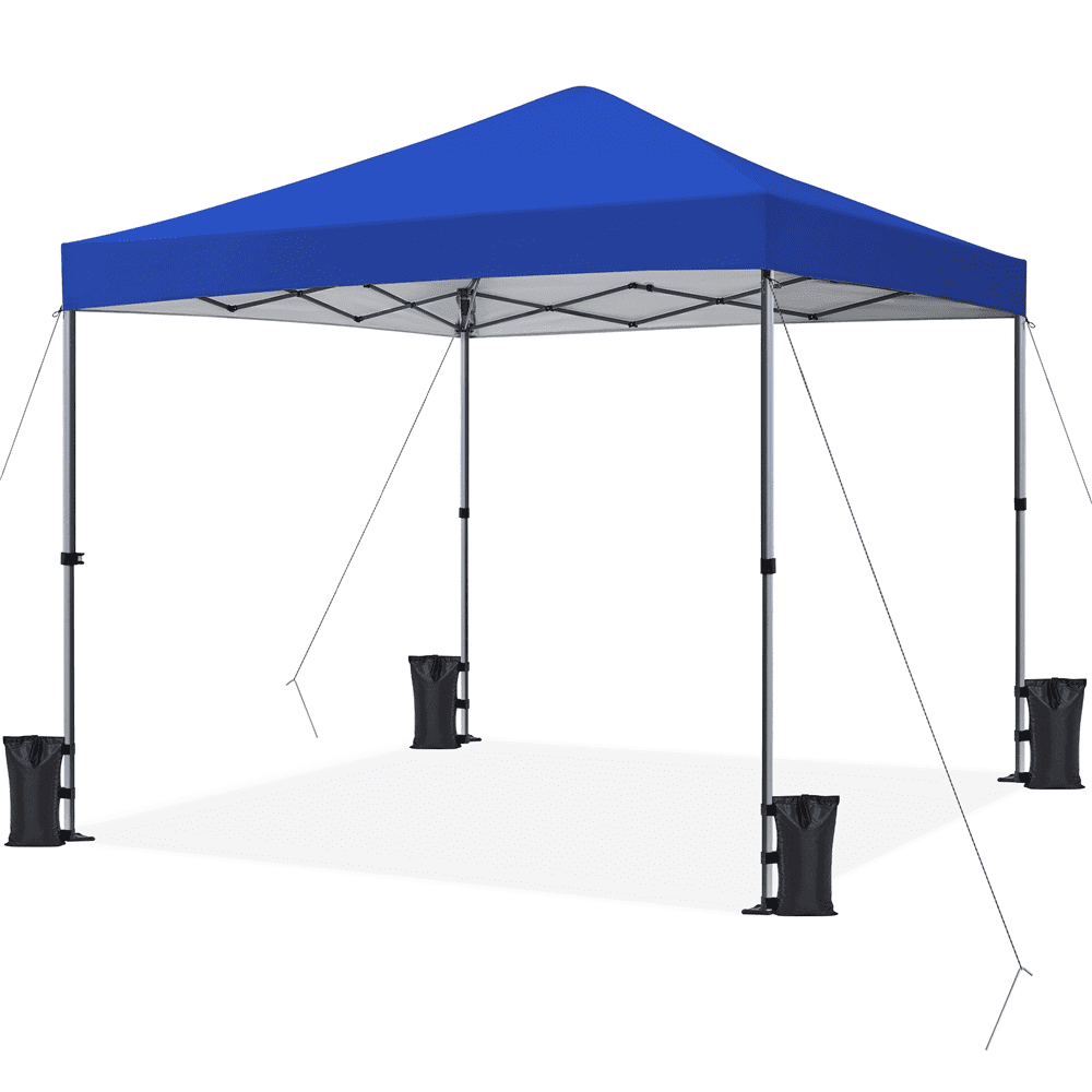 Renwick 8x8 Ft Adjustable Pop Up Canopy Blue with One Push Lock Setup ...