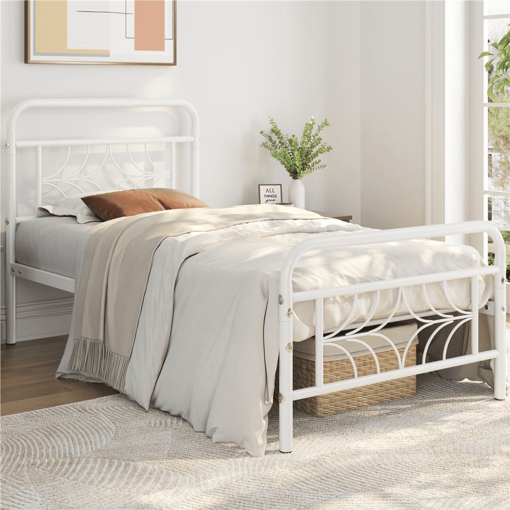 Renwick Astra Metal Bed with Sparkling Star-Inspired Design, Twin XL ...