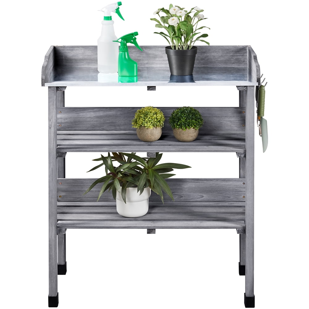 Renwick Gray Fir, Metal and Plastic Potting Bench - Walmart.com