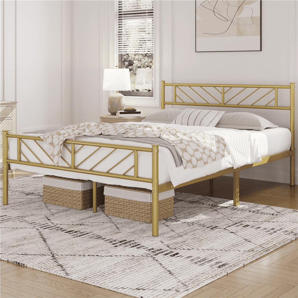 Renwick Justice Metal Platform Bed with Arrow Design, Full Size ...