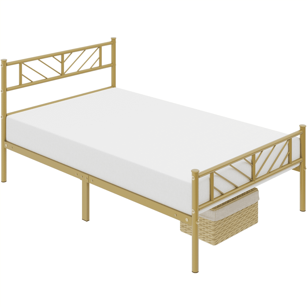 Renwick Justice Metal Platform Bed with Arrow Design, Twin Size ...