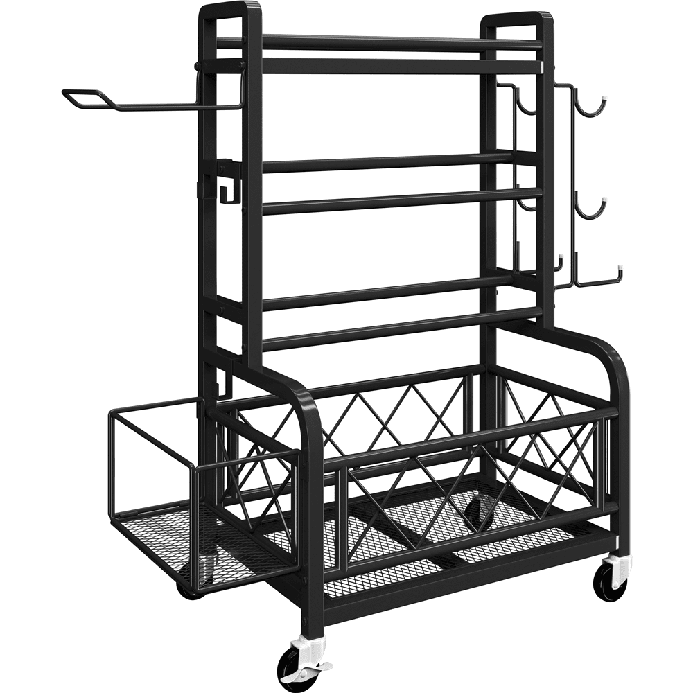 Renwick Metal Rolling Dumbbell Rack with Hooks, Black - Walmart.com