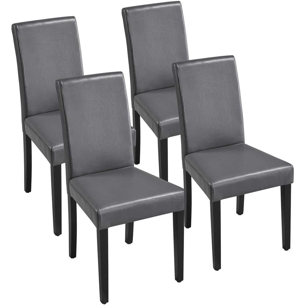 Renwick Modern Leather Padded Dining Chair for Home, Set of 4, Gray ...