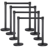 Renwick Retractable Belt Stanchion Set, Black - Walmart.com