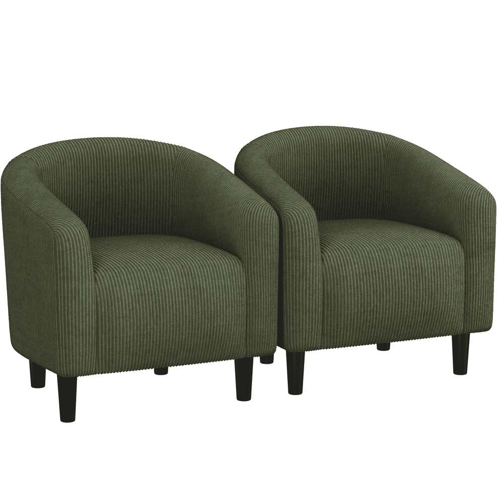Renwick Upholstered Corduroy Accent Chair for Living Room, Set of 2 ...