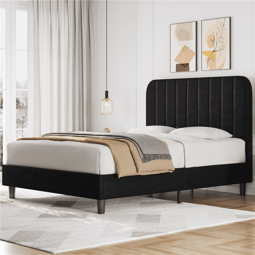Black Full Size Platform Bed