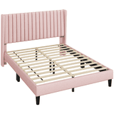 Renwick Upholstered Platform Bed Frame with Channel Tufted Headboard ...