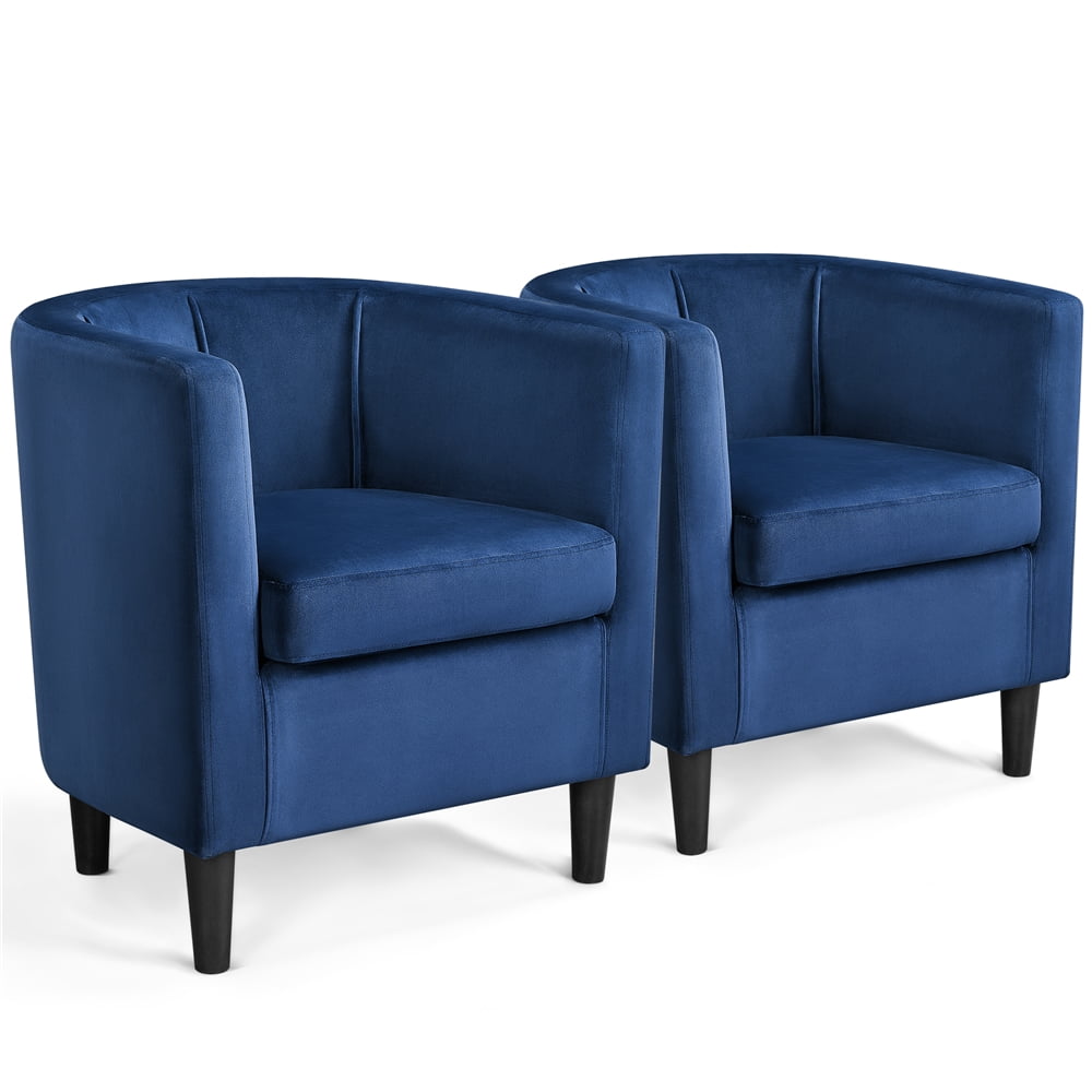 Renwick Velvet Barrel Accent Chair, Set of 2, Blue - Walmart.com
