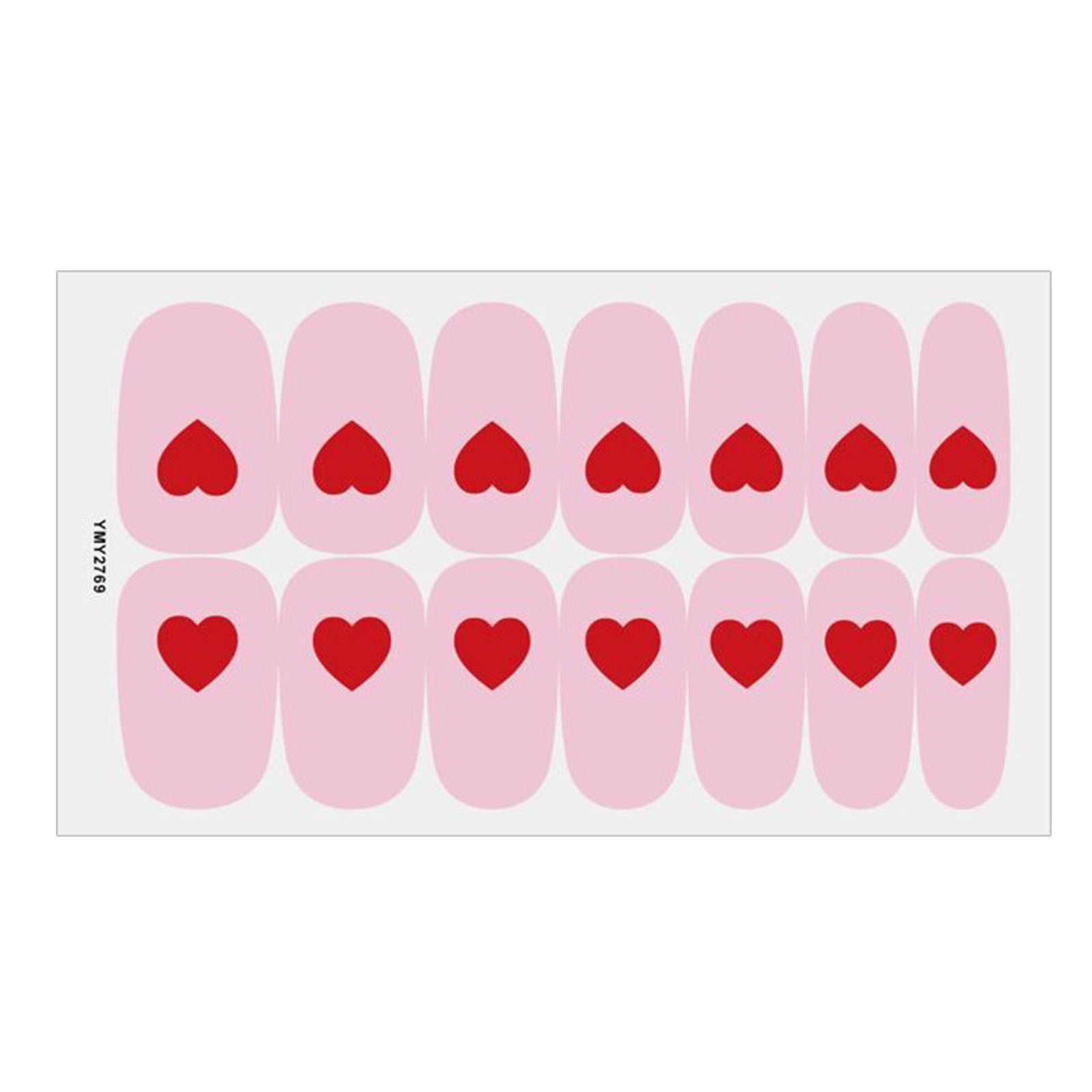Renxiaooo Nail Stickers Pink Style Full Wraps Polish Stickers Self ...