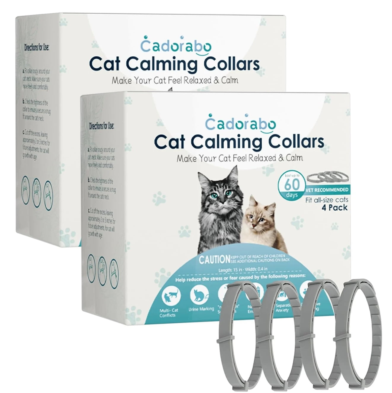 Renxusm 8 Pack Calming Collar for Cat Cat Pheromone Calming Collar ...