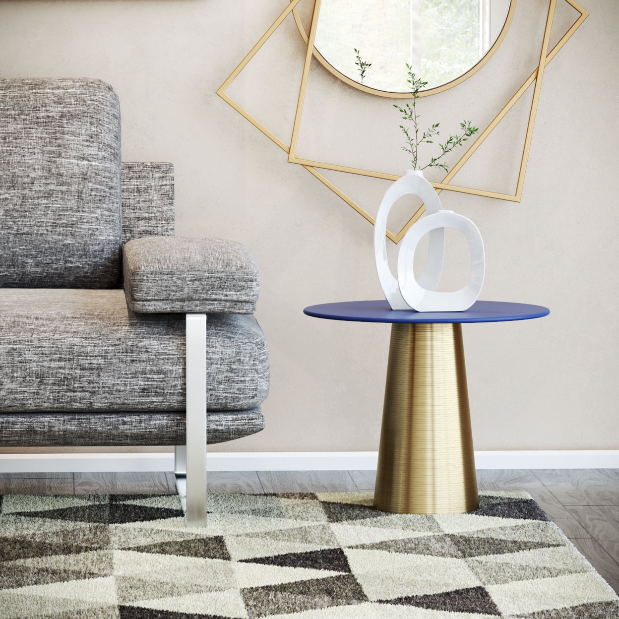 Zuo Modern Reo Side Table Blue & Gold - Walmart Business Supplies