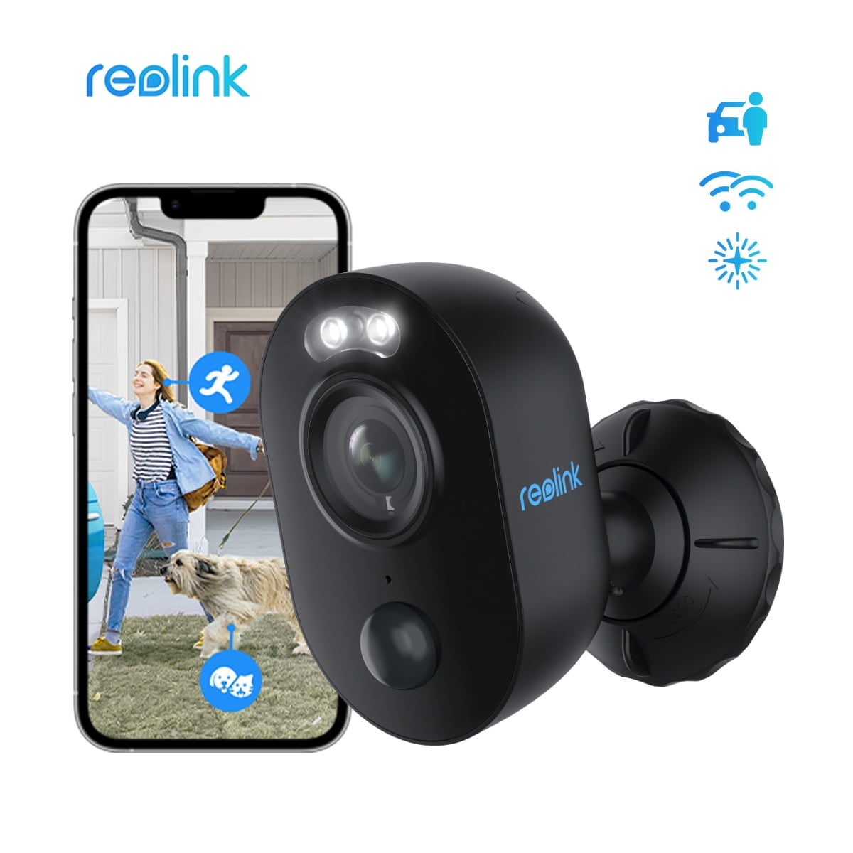 Reolink 1080P Outdoor/Indoor WIFI Security Camera with Spotlight, Color ...