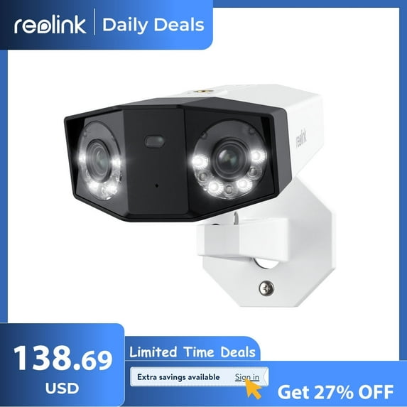 Reolink 16MP 8K UHD Dual-Lens PoE Security Camera 180°Motion Track ...