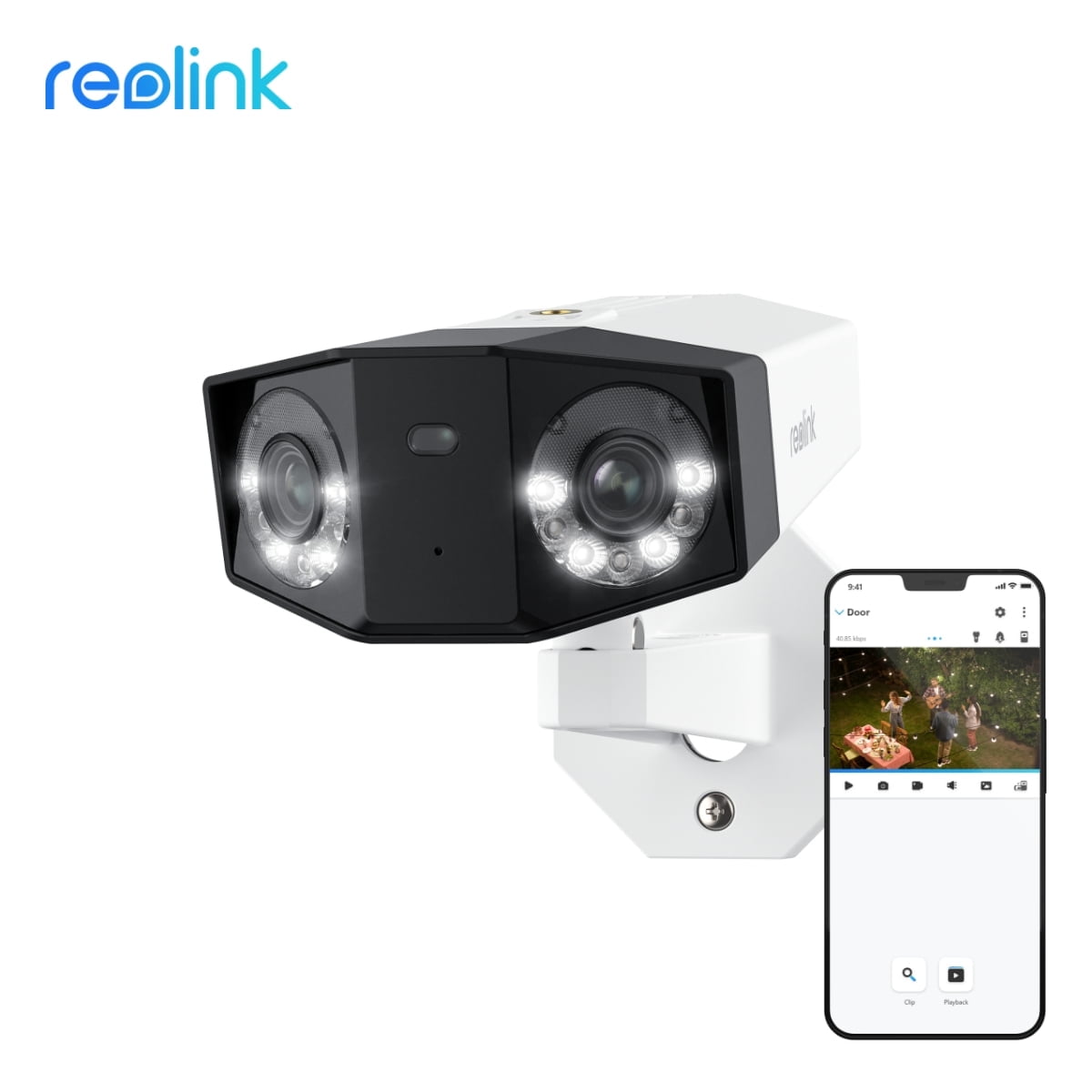 Reolink 16MP PoE Camera 180° Motion Track Two Way Audio IK10 Vandal-Proof Duo 3V PoE Security IP ...