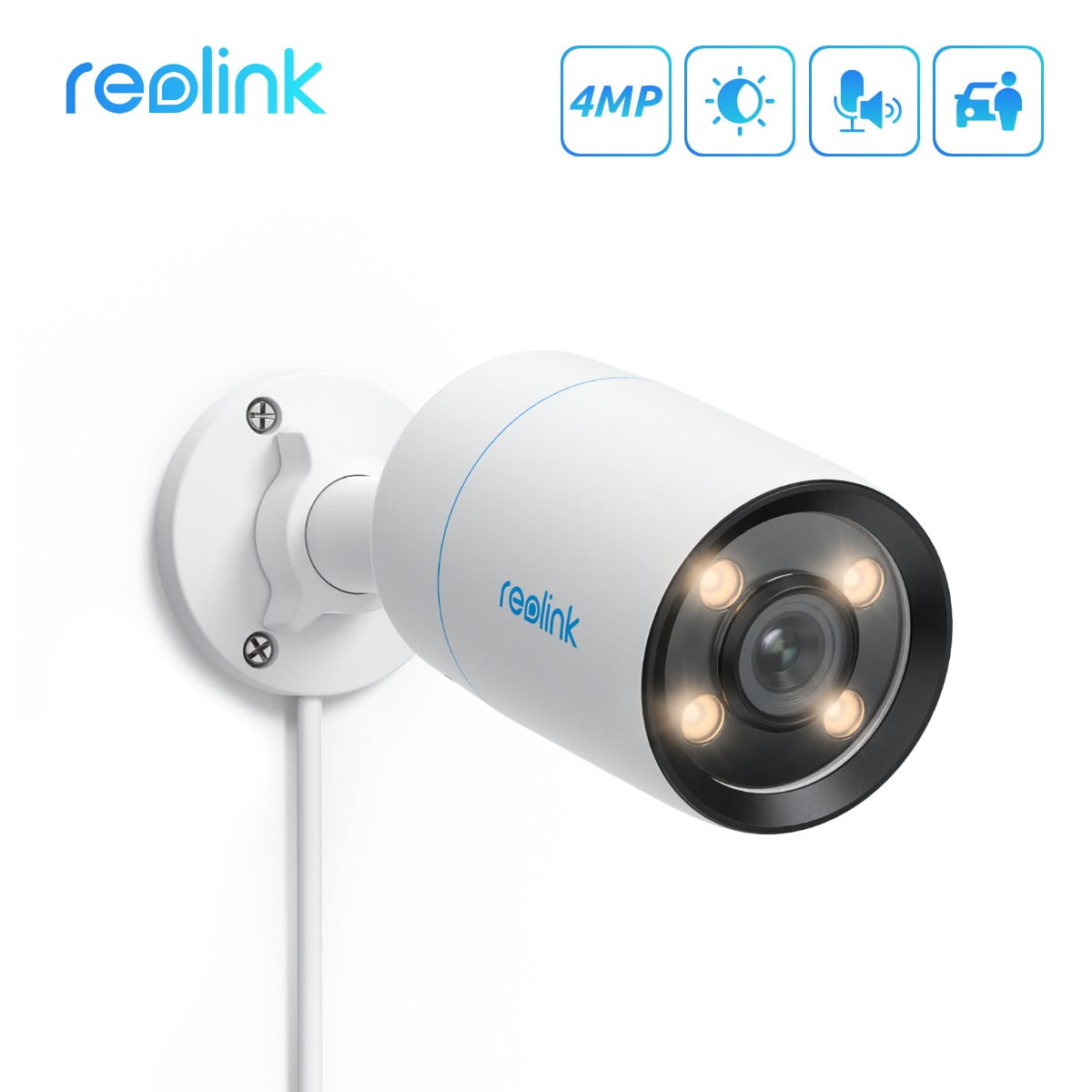 Reolink 2K 4MP PoE IP Camera F1 Aperture Full-Color Night Vision Warm ...