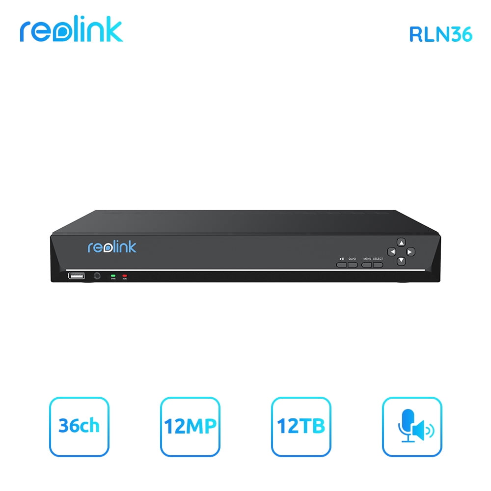 Reolink 36 Channel 12MP PoE NVR, Capacity Up to 48TB Supports 6K 4K 5MP ...