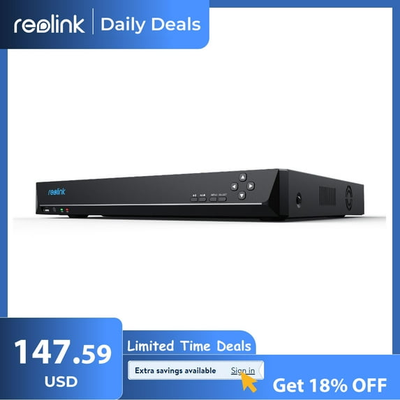 Reolink 36 Channel 12MP PoE NVR Surveillance DVR Home Security System, 48TB Storage Capacity ...