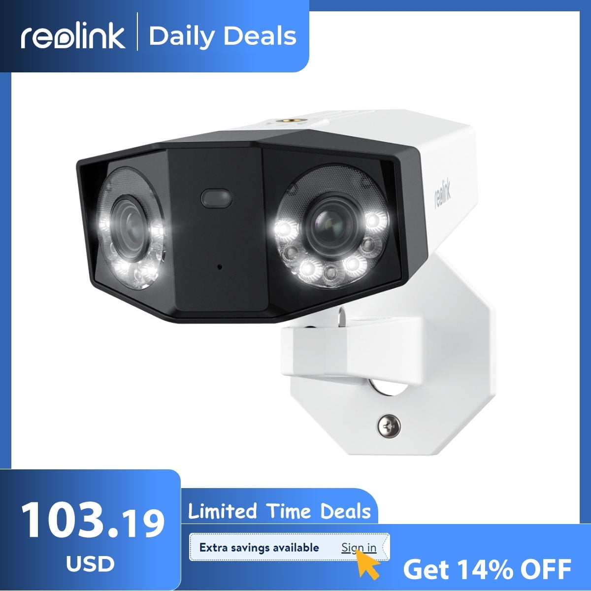 Reolink 4K PoE Duo 2 Security Camera, 180° FoV, Human/Vehicle/Pet ...