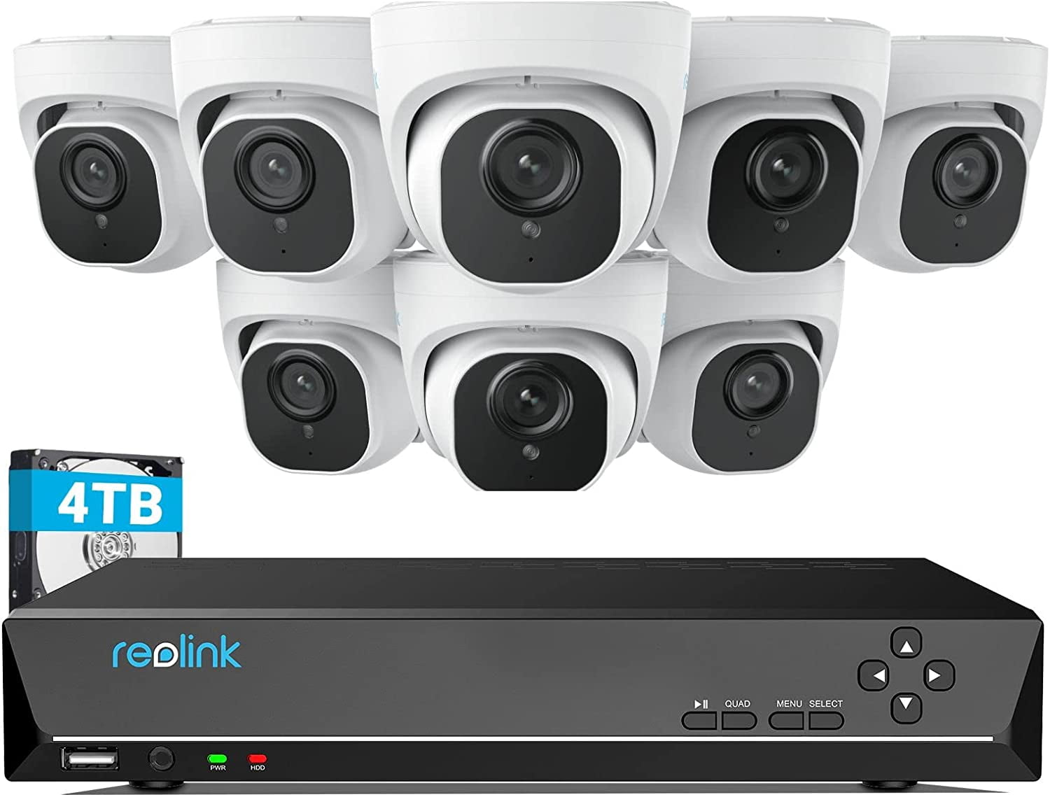 Reolink 4K Security Camera System, 8pcs H.265 4K PoE Security Cameras ...