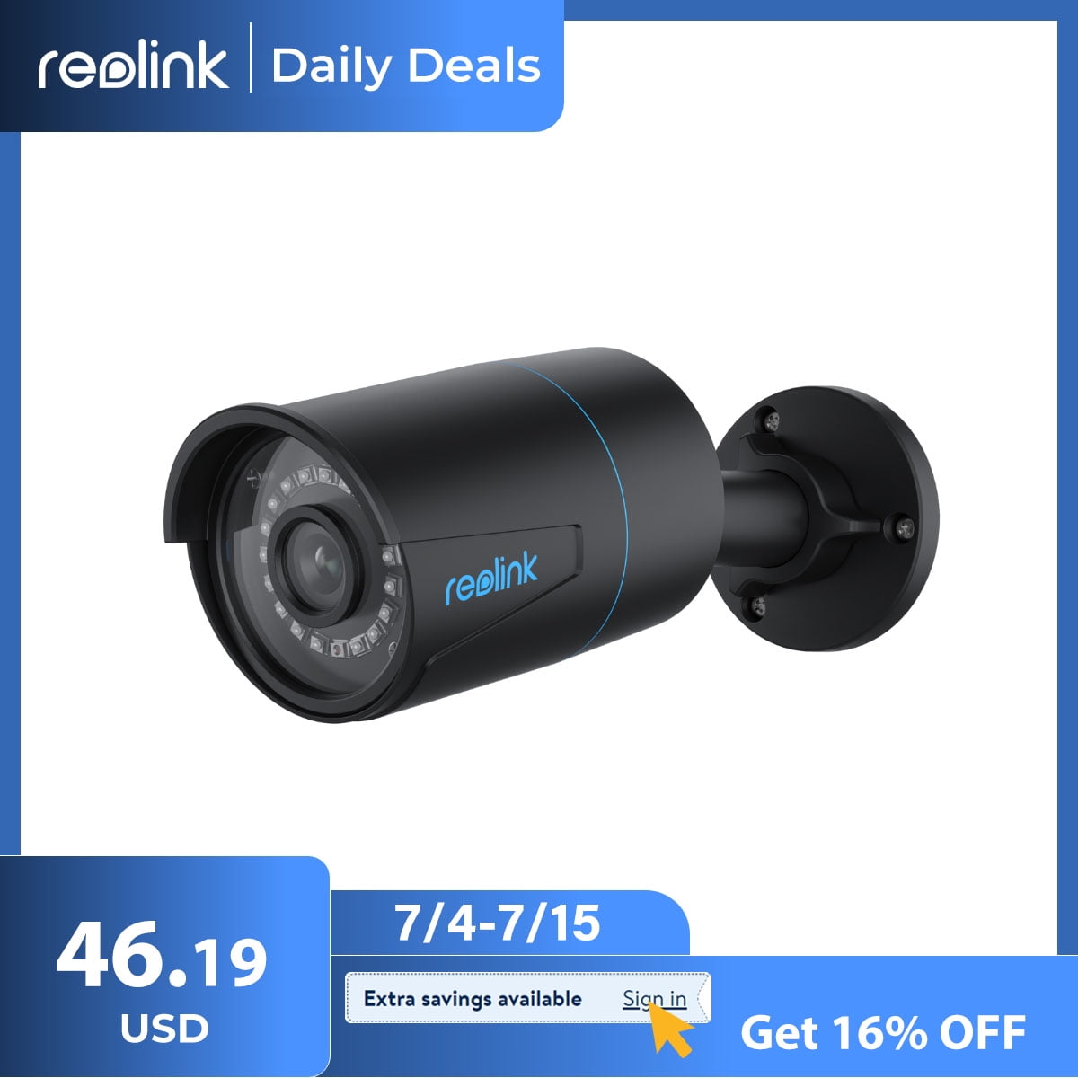 Reolink 5MP Black Outdoor Security POE Camera, Smart Human/Vehicle ...