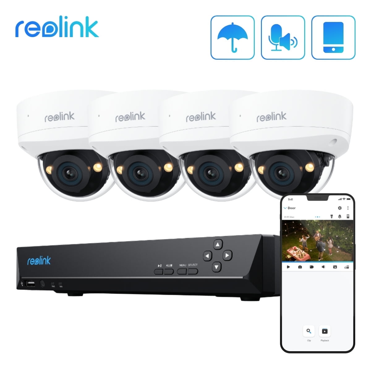 Reolink 8CH 12MP IK10 PoE Surveillance System 145° 24/7 Record Outdoor ...