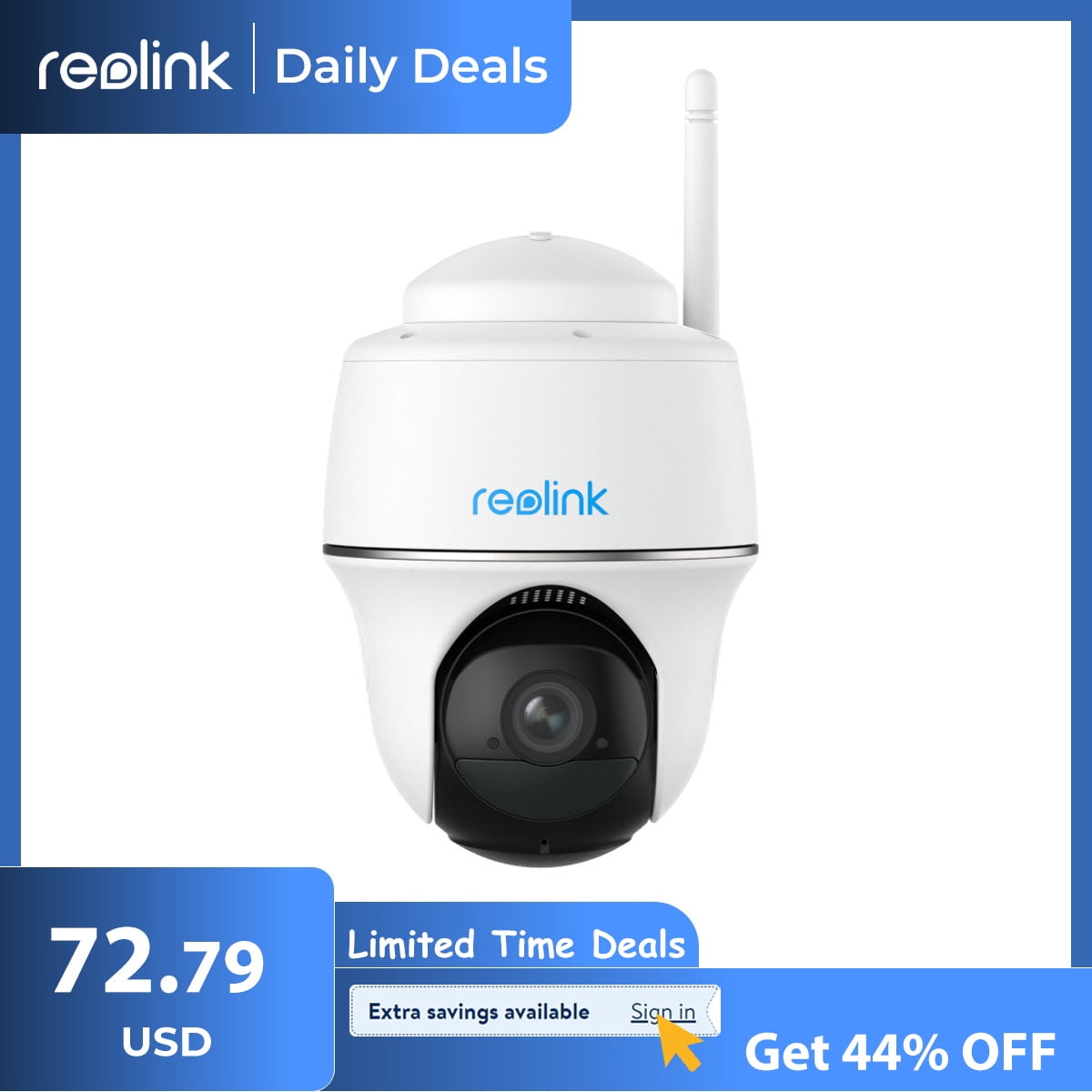 Reolink Argus PT Lite 3MP Wireless Pan & Tilt Battery Security Camera ...