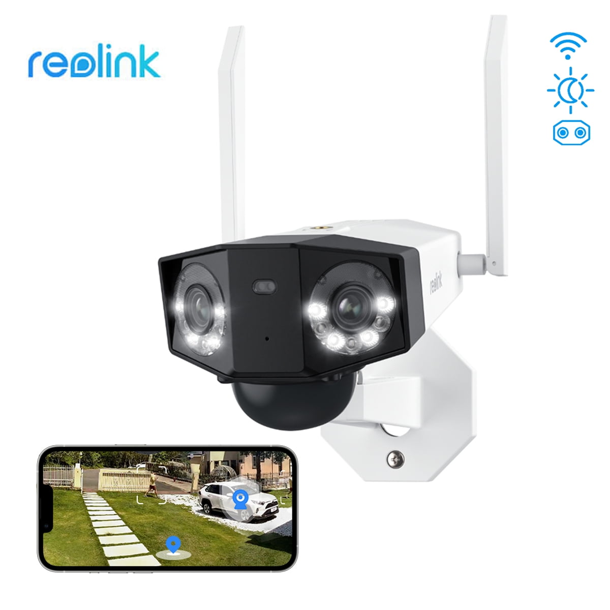 Reolink Duo 4K 8MP 180° Dual Lens Wi-Fi Wireless Battery Outdoor ...
