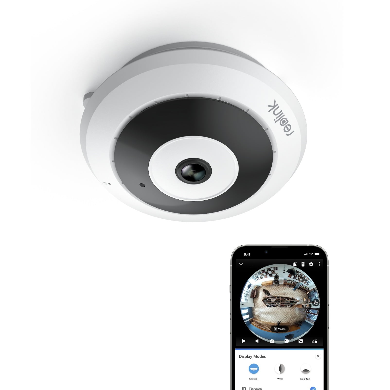 Reolink 2K Super HD 6MP 360° Panoramic View Security Camera, White and Black - Walmart.com