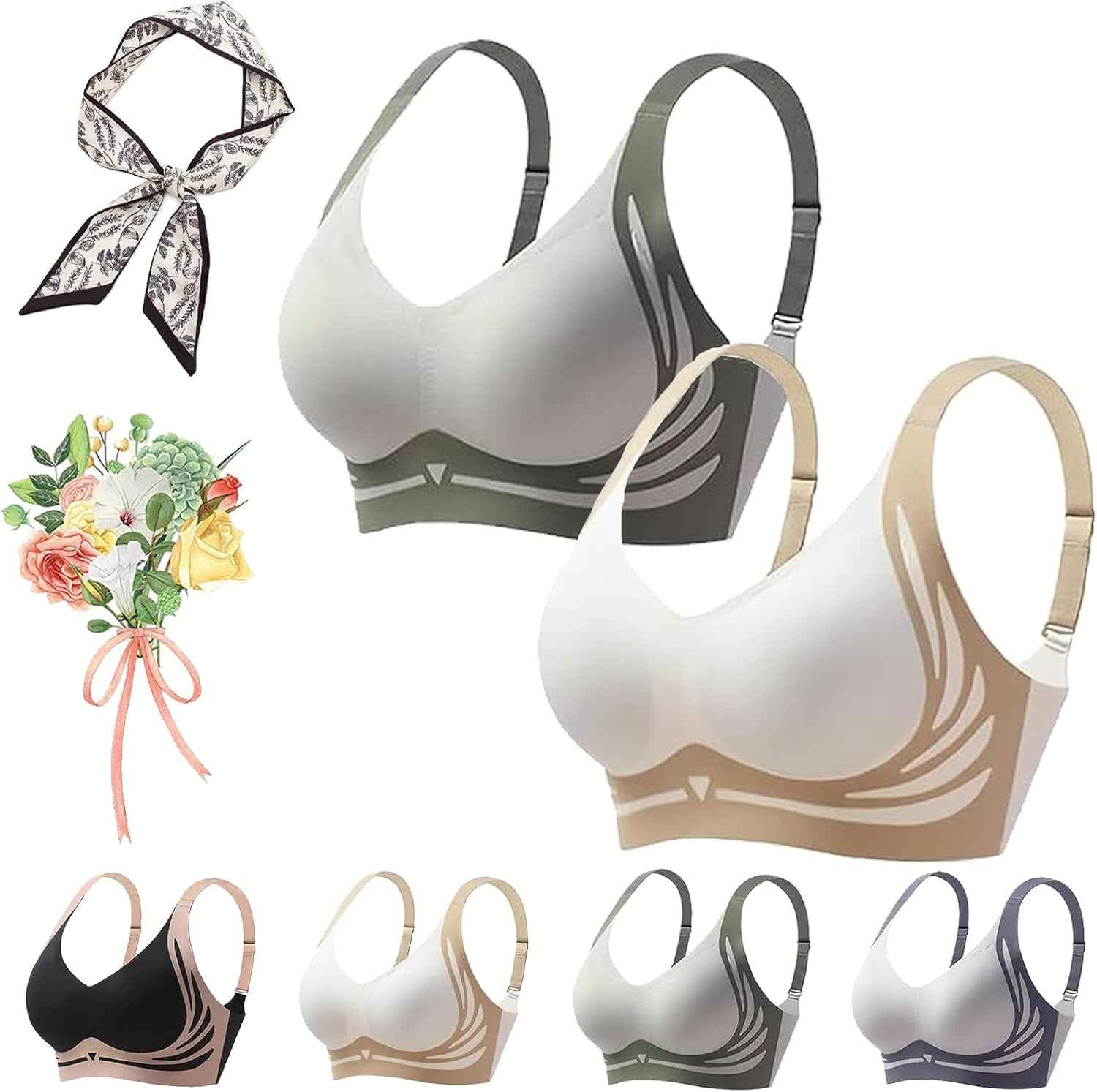 Reonproram Bra, Lushfitting Powerful Push-Up Seamless Bra, Super Gather Bra Wireless Push Up Bra ...