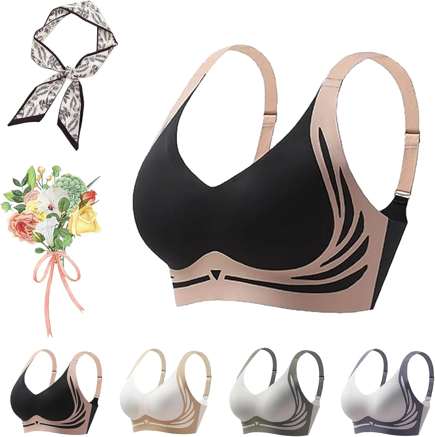 Reonproram Bra, Lushfitting Powerful Push-Up Seamless Bra, Super Gather ...