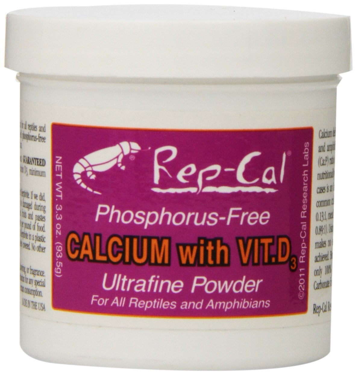 Rep Cal Calcium with Vitamin D3 Ultrafine Powder for Reptiles ...