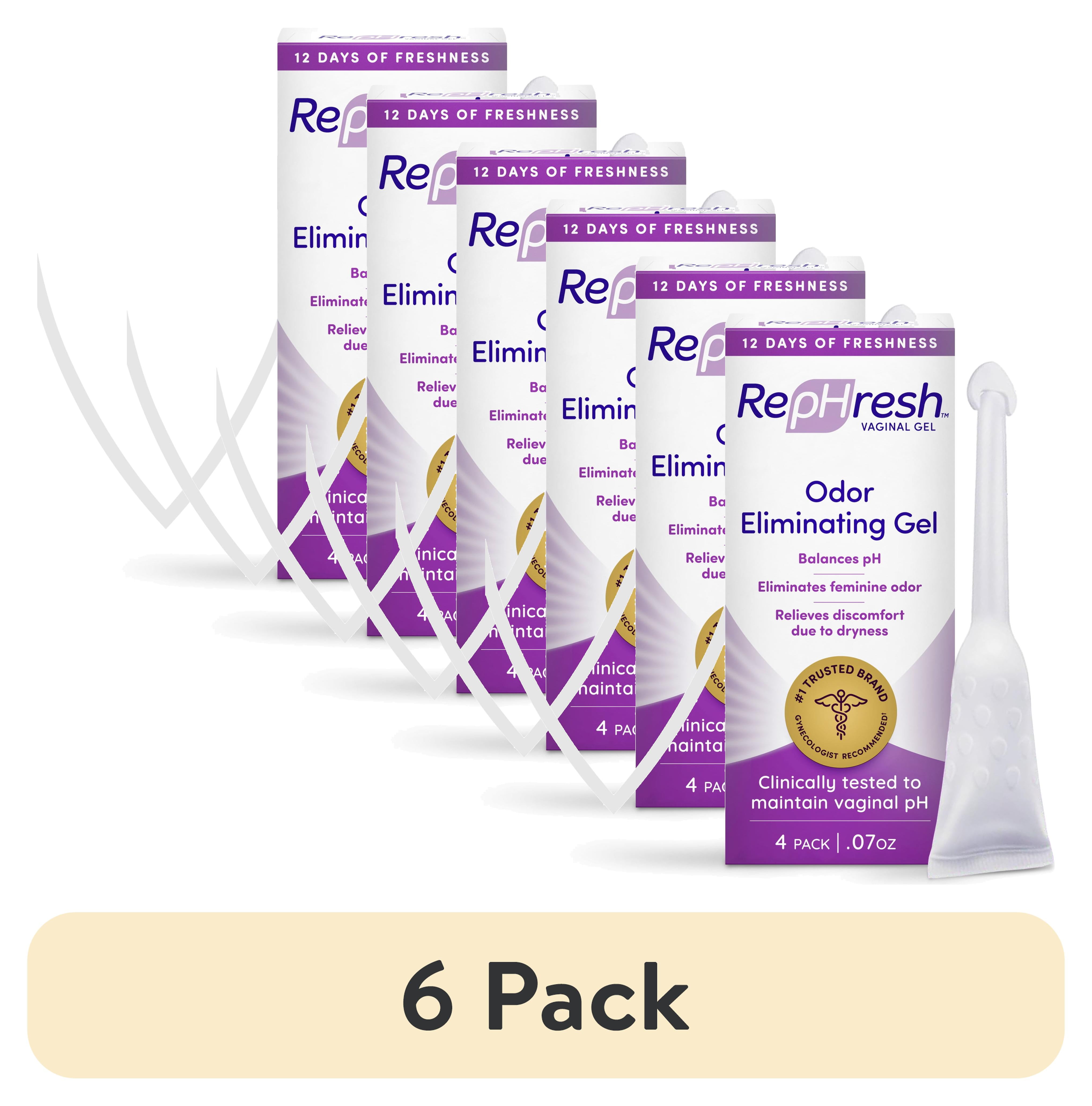 (6 pack) RepHresh Odor Eliminating Vaginal Gel, 0.07 oz, 4 Count ...
