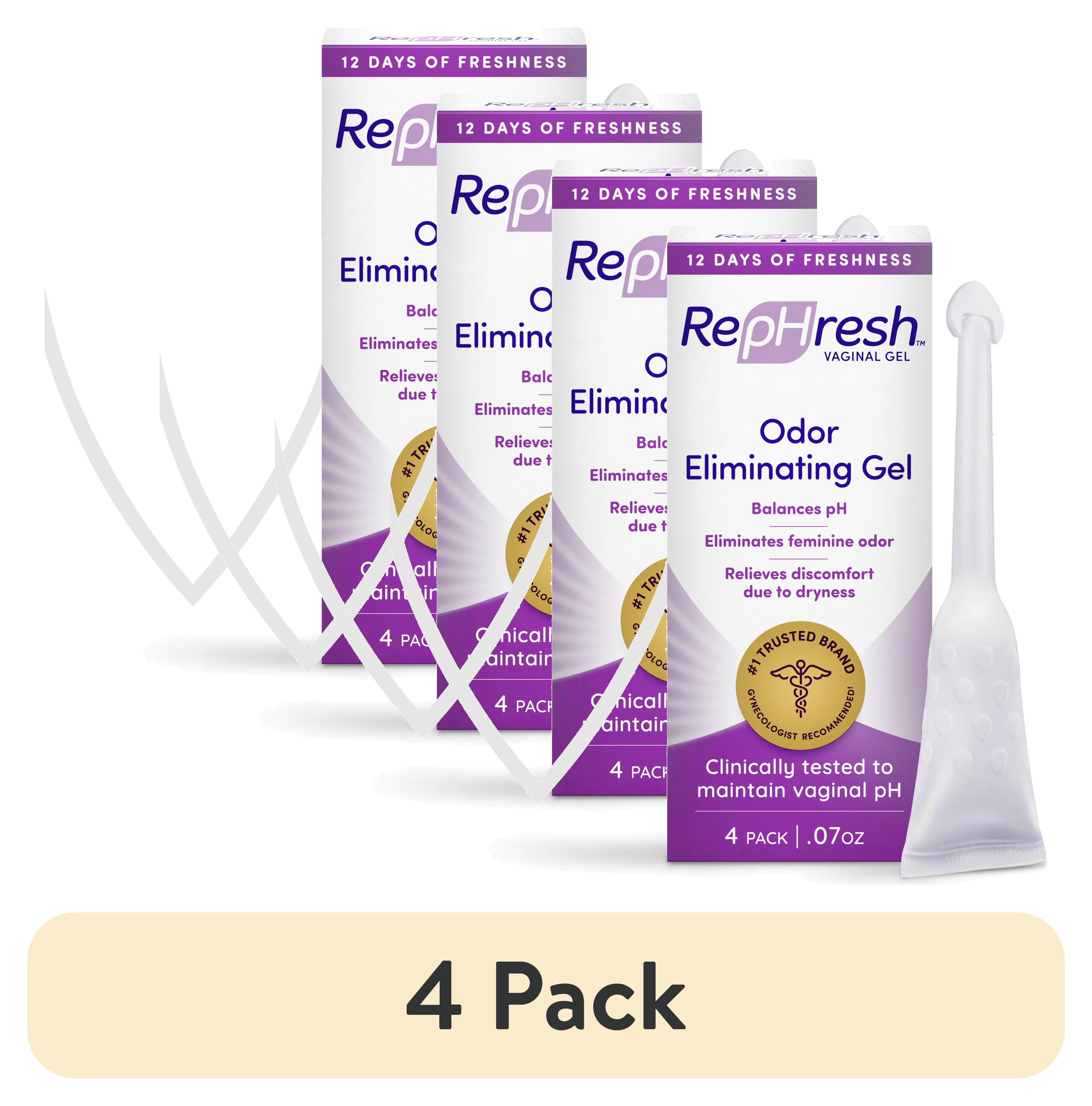 (4 pack) RepHresh Odor Eliminating Vaginal Gel, 0.07 oz, 4 Count ...
