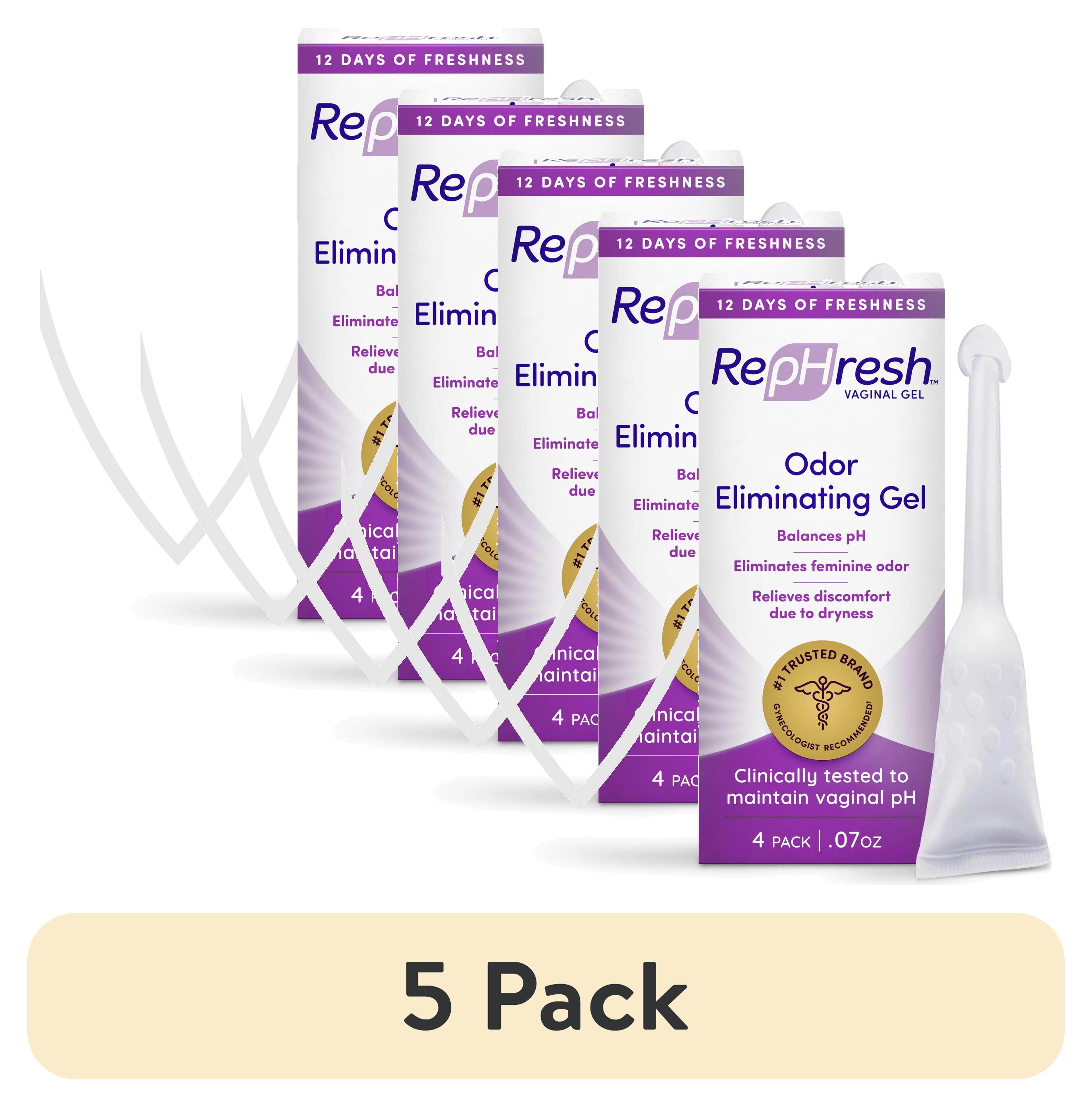 (5 pack) RepHresh Odor Eliminating Vaginal Gel, 0.07 oz, 4 Count ...
