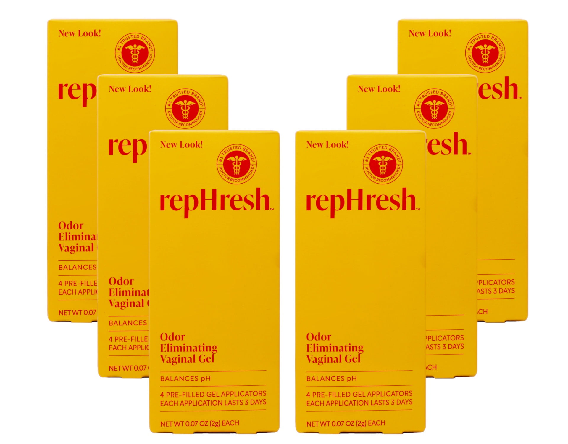 RepHresh Odor Eliminating Vaginal Gel - 4 Count (0.07oz Each) - 6 Pack ...