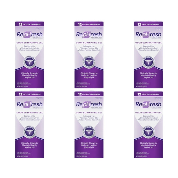 RepHresh Vaginal Gel, Odor Eliminating Gel, 4 ea (Pack of 6) - Walmart.com