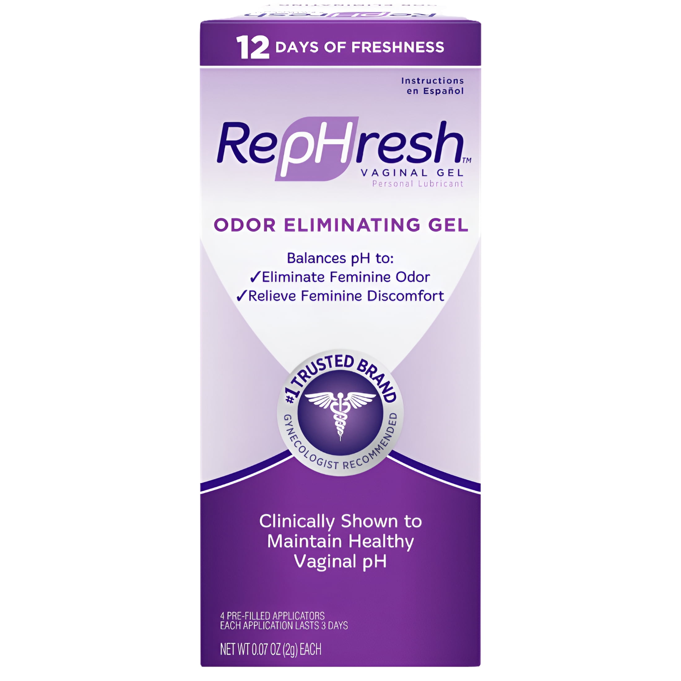 RepHresh Vaginal Personal Lubricant Odor Eliminating Gel, 4 Ea ...