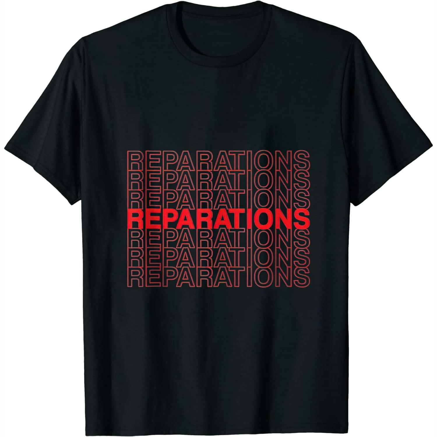 Reparations Pro Black Political Statement Plastic Bag Design T Shirt ...