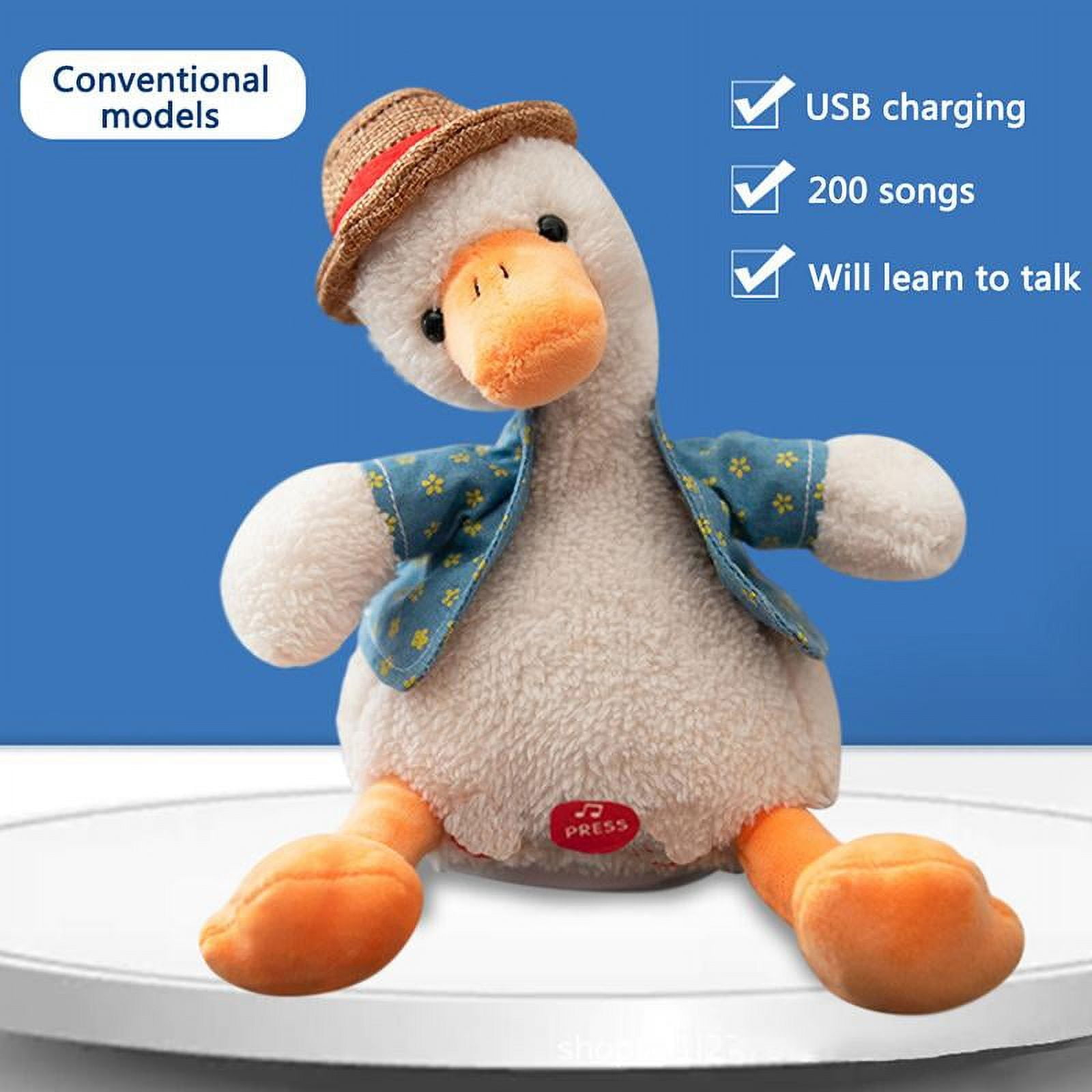 Repeat-Talking Plush Duck Toy, Kids Talking Toy, Talking Stuffed Ducky ...