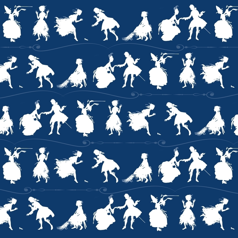 Repeating Pattern - Cinderella Story - Blue Background Poster Print By ...