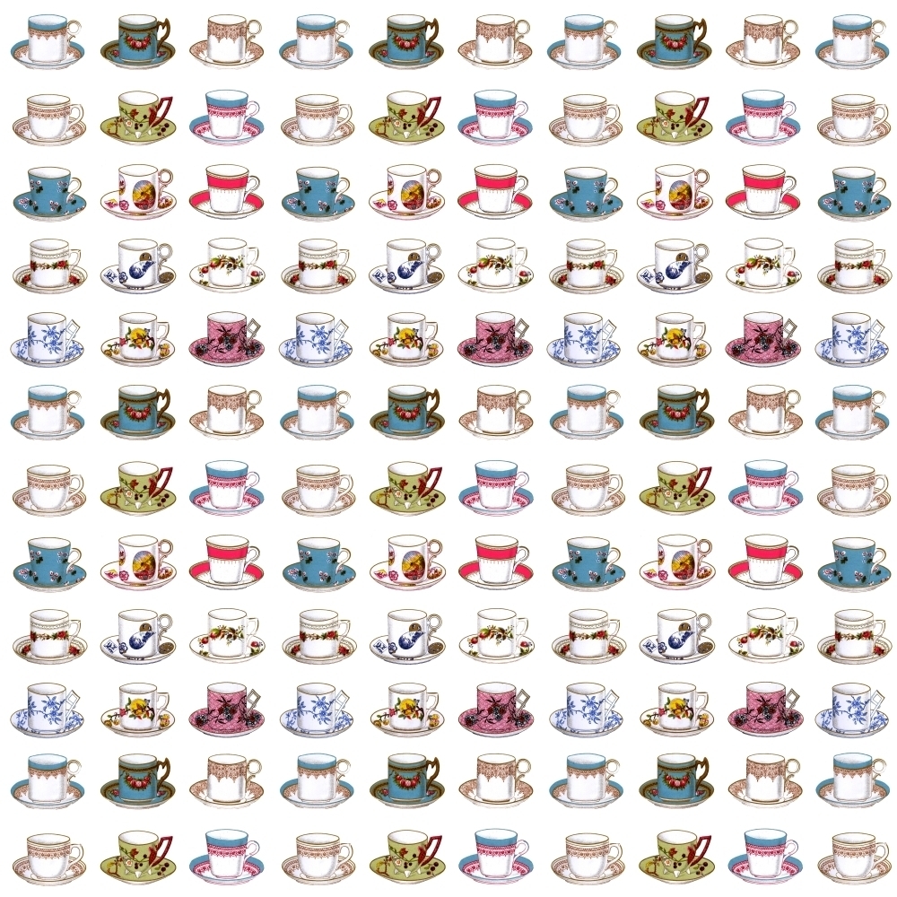 Repeating Pattern - Tea Cups Poster Print By ® Mary Evans Picture ...