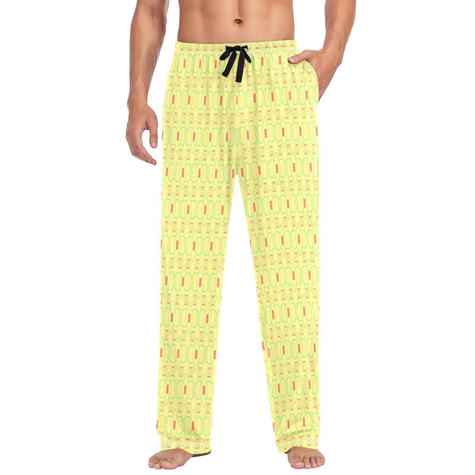 Repeating geometric pastel pattern(2) Men's Pajama Pants Ultra Bottoms ...