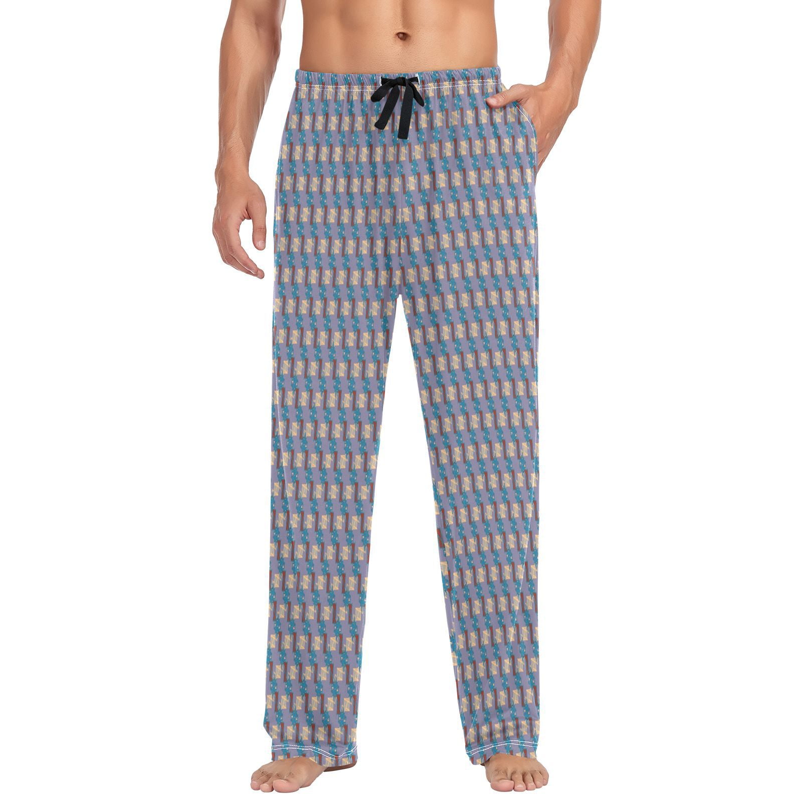 Repeating geometric pattern design Pajama Pants for Men, Men's Separate ...