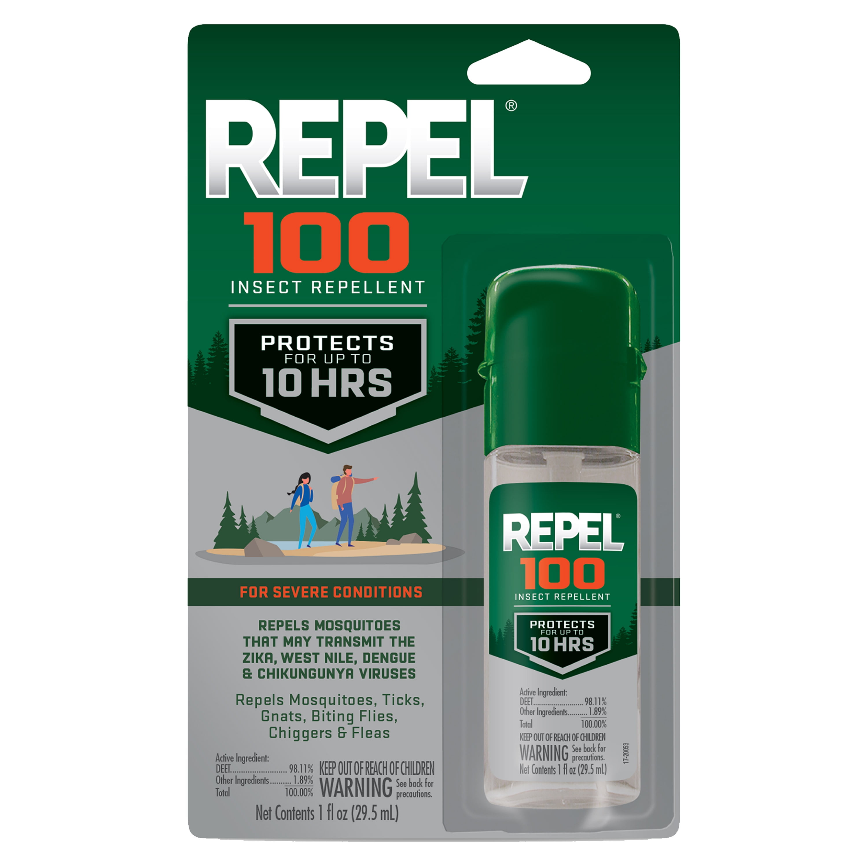 Repel 100 DEET Insect Repellent, Travel-Size Pump Spray, 1-Fluid Ounce ...
