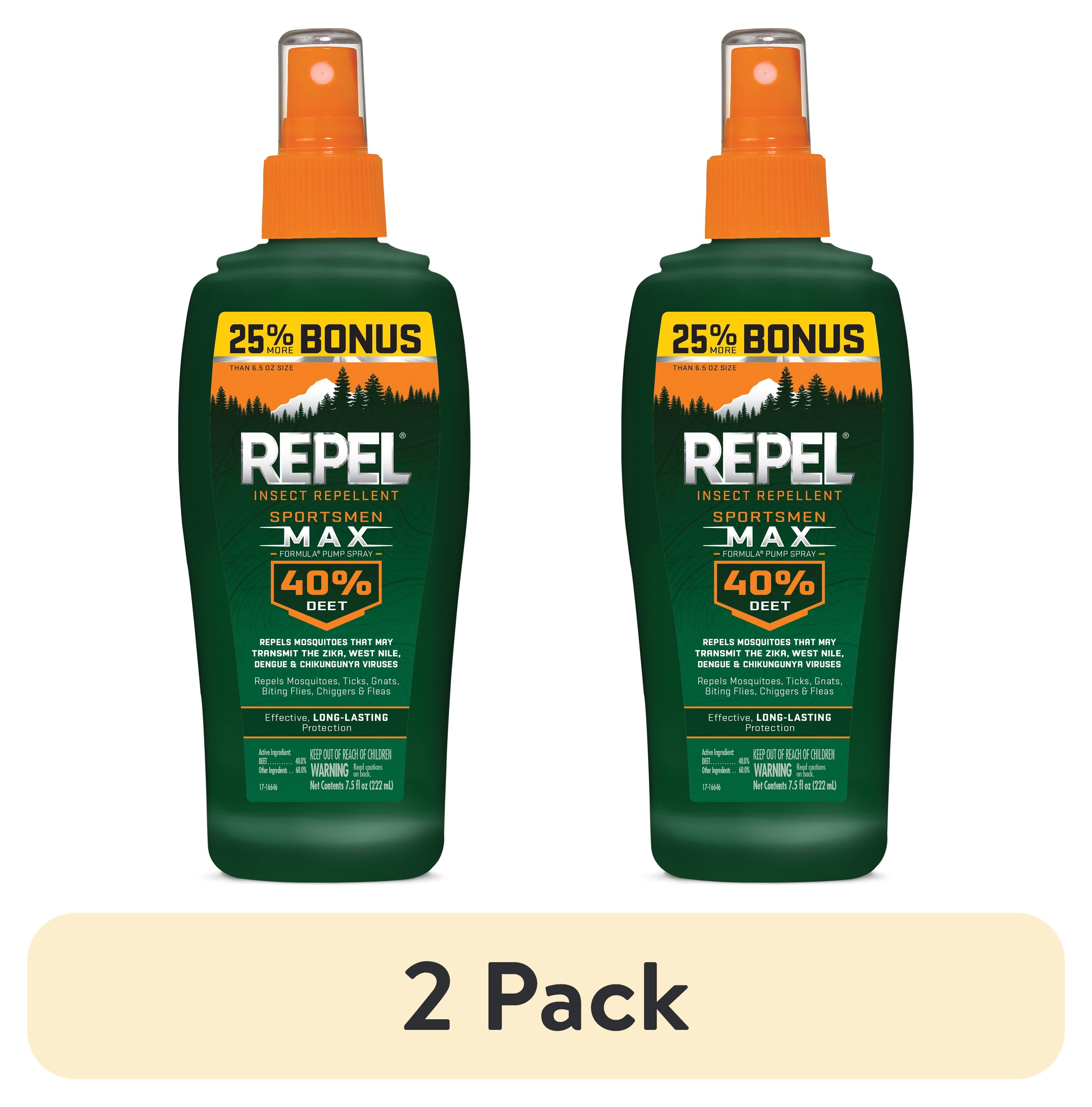 (2 pack) Repel Insect Repellent Sportsmen Max Formula Pump Spray, 40% Deet, 7.5 Ounces - Walmart.com