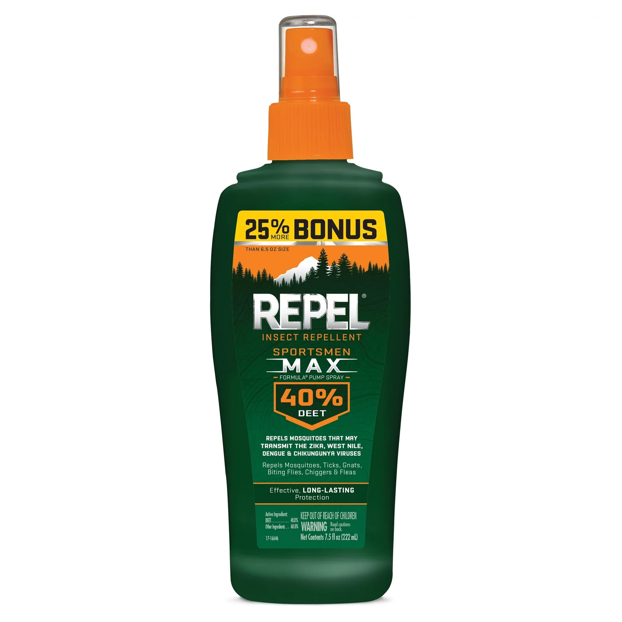 Repel Insect Repellent Sportsmen Max Formula Spray Pump 40% DEET, 7.5-fl oz - Walmart.com